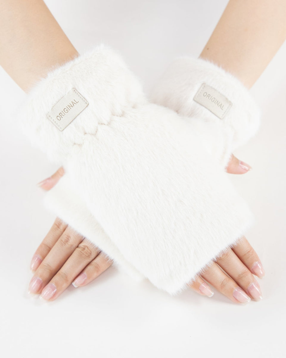 Teddy Fleece Fingerless Gloves – Wildflowers