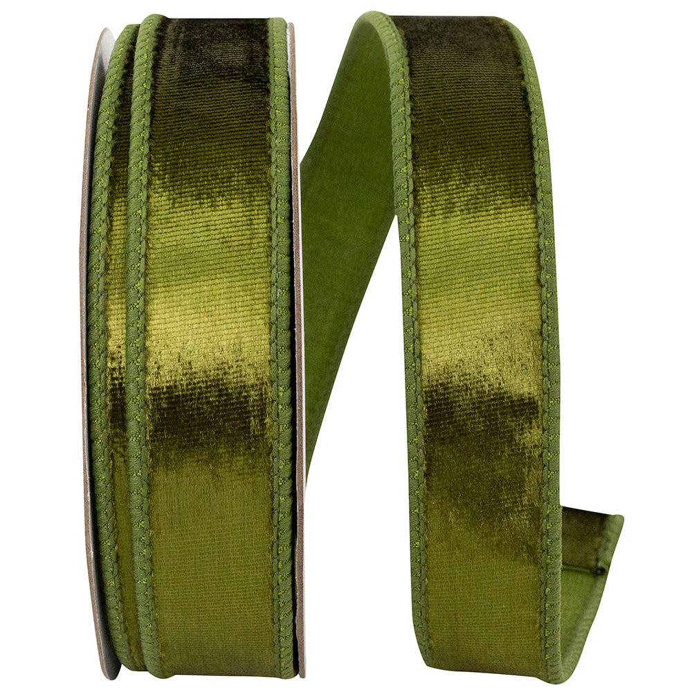 Olive Plush Velvet Wired Edge 1" – Wildflowers