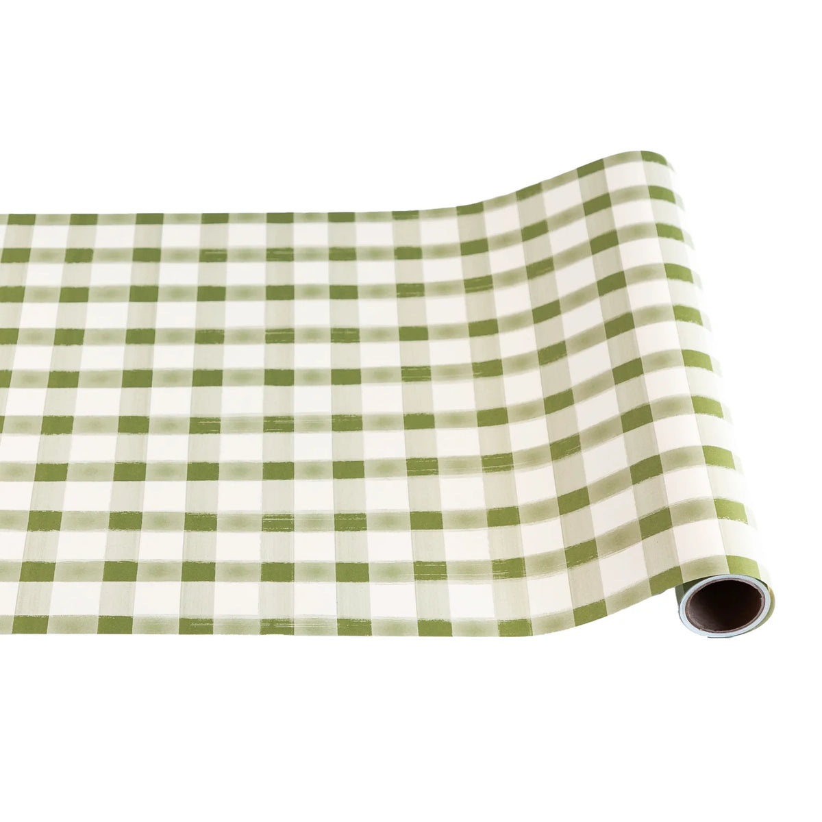 Moss Painted Check Table Runner – Wildflowers