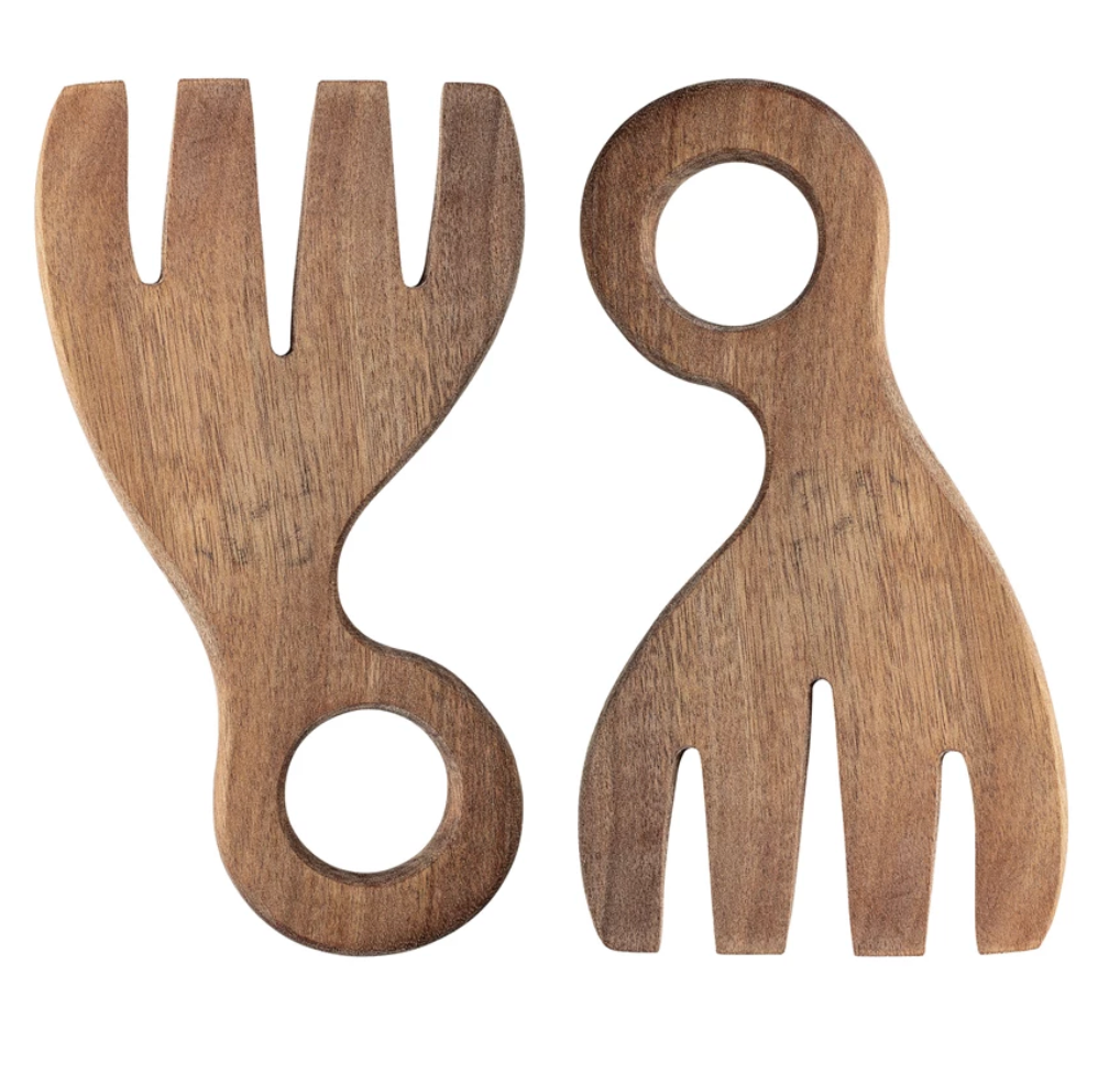 Natural Wood Salad Servers – Wildflowers