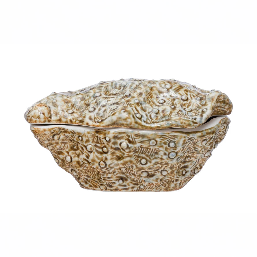 Stoneware Oyster Shell With Lid – Wildflowers