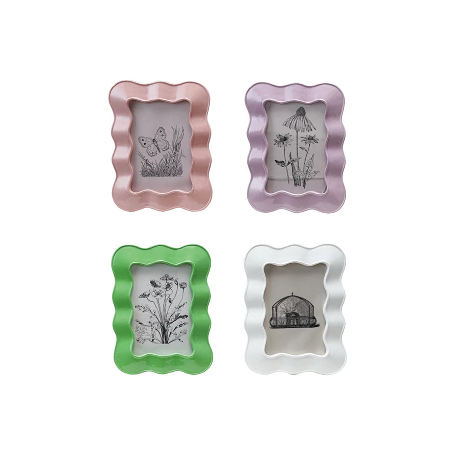 Resin Wavy Photo Frame – Wildflowers