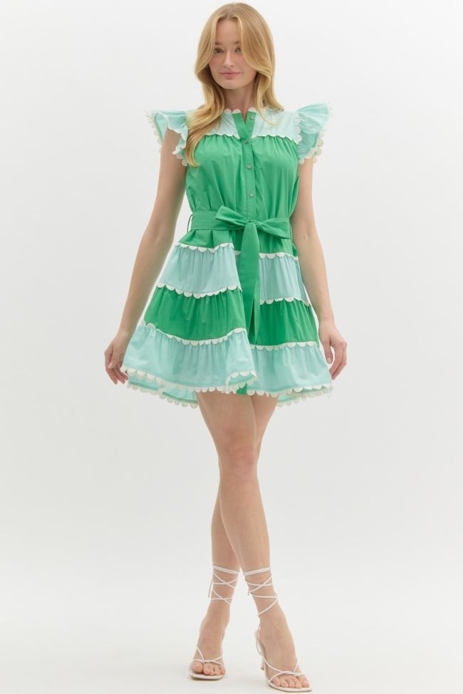 Green Colorblock Dress – Wildflowers