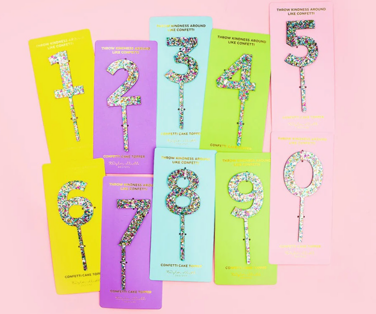 Confetti Number Cake Topper – Wildflowers