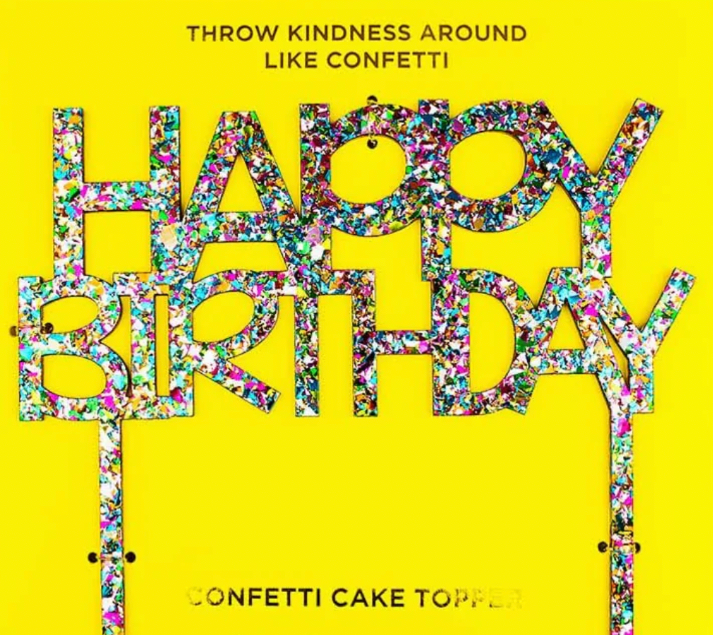 Happy Birthday Confetti Cake Topper – Wildflowers