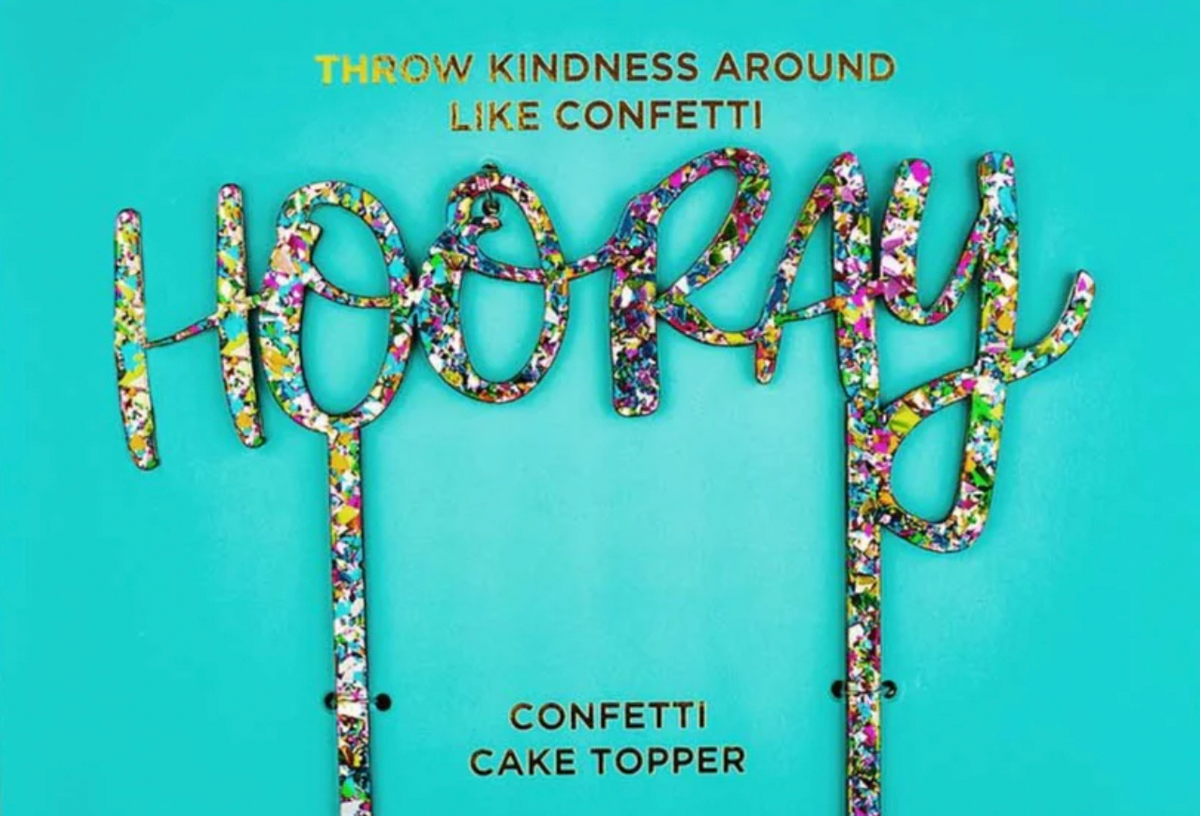 Hooray Confetti Cake Topper – Wildflowers