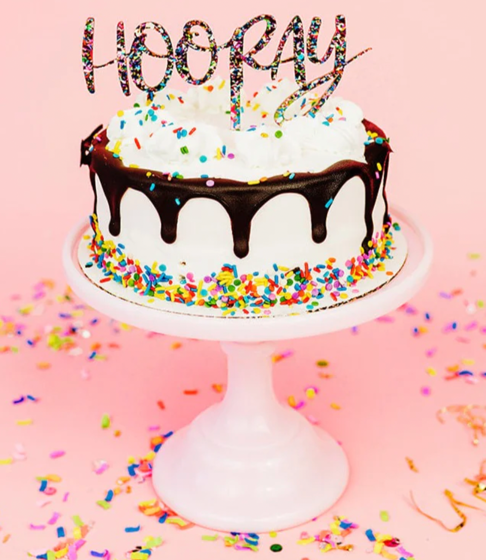 Hooray Confetti Cake Topper – Wildflowers