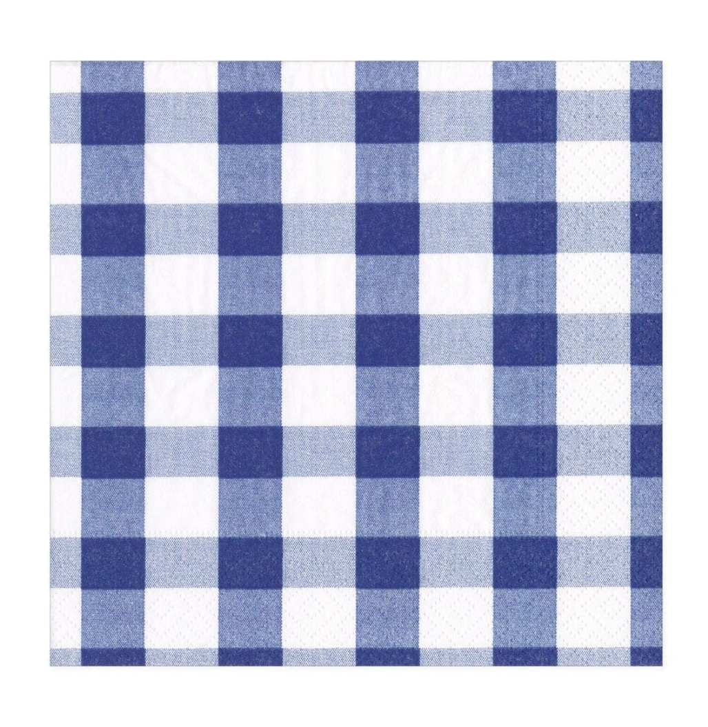 Blue Gingham Luncheon Napkin – Wildflowers