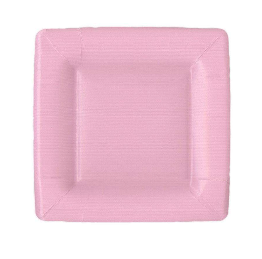 Square Grosgrain Light Pink Dessert Plates – Wildflowers