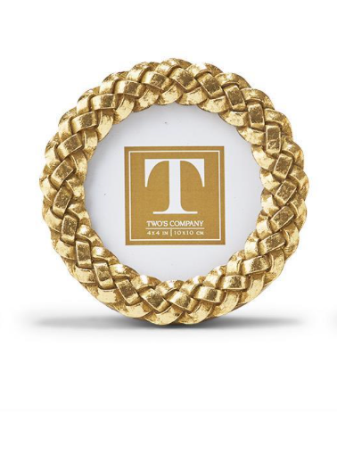 Round Braided Gold Frame – Wildflowers